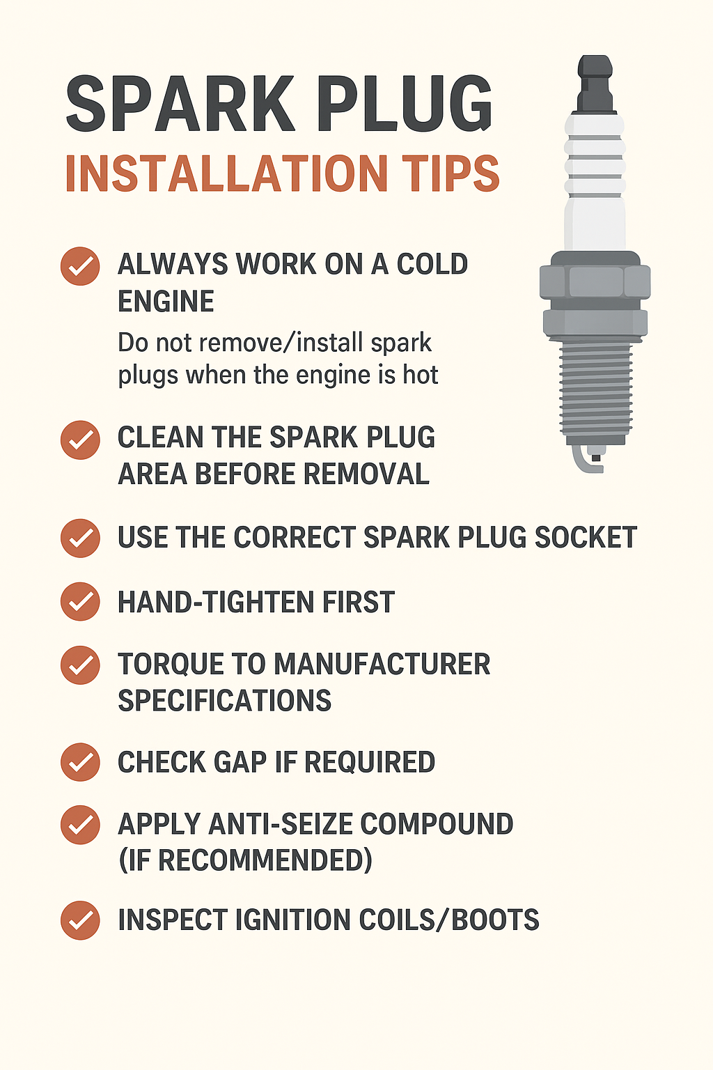 Spark Plugs Installation Tips – BRISK Spark Plugs